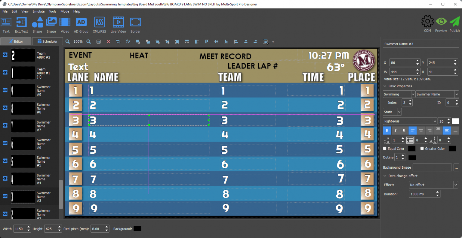 Swimming Scoreboards – ScoreBoards.com